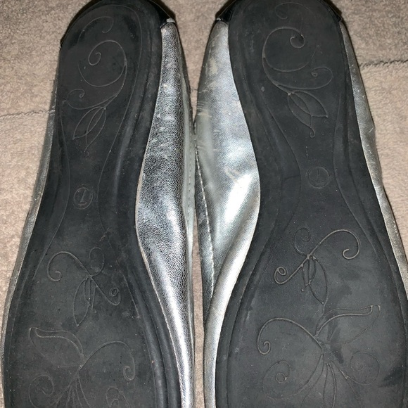 Shoes | Silver And Black Stinky Women Ballet Flats | Poshmark